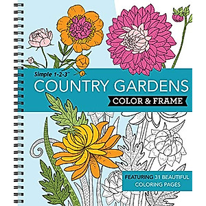 Color & Frame - Country Gardens (Adult Coloring Book)