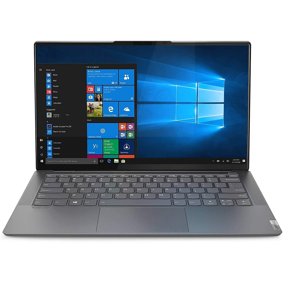 Lenovo Ideapad S940 Laptop, 14 UHD 4K IPS Display, Intel Core i7-8565U Quad-Core Processor up to 4.6GHz, 8GB RAM, 256GB PCIe NVMe SSD, USB-C, Backlit Keyboard, Windows 10 Home, Iron Gray (Renewed)