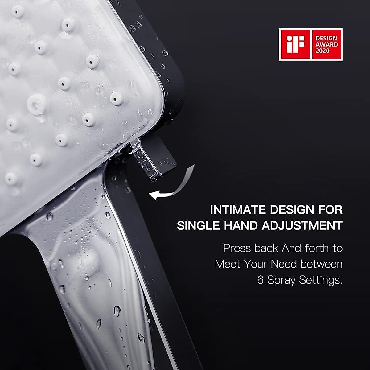 Newentor Handheld High Pressure Shower Head, 6 Spray Modes/Settings Detachable Shower Head, Chrome Finish Square Shower Head with Stainless Steel Hose and Multi-Angle Adjustable Shower Stand, S02SET