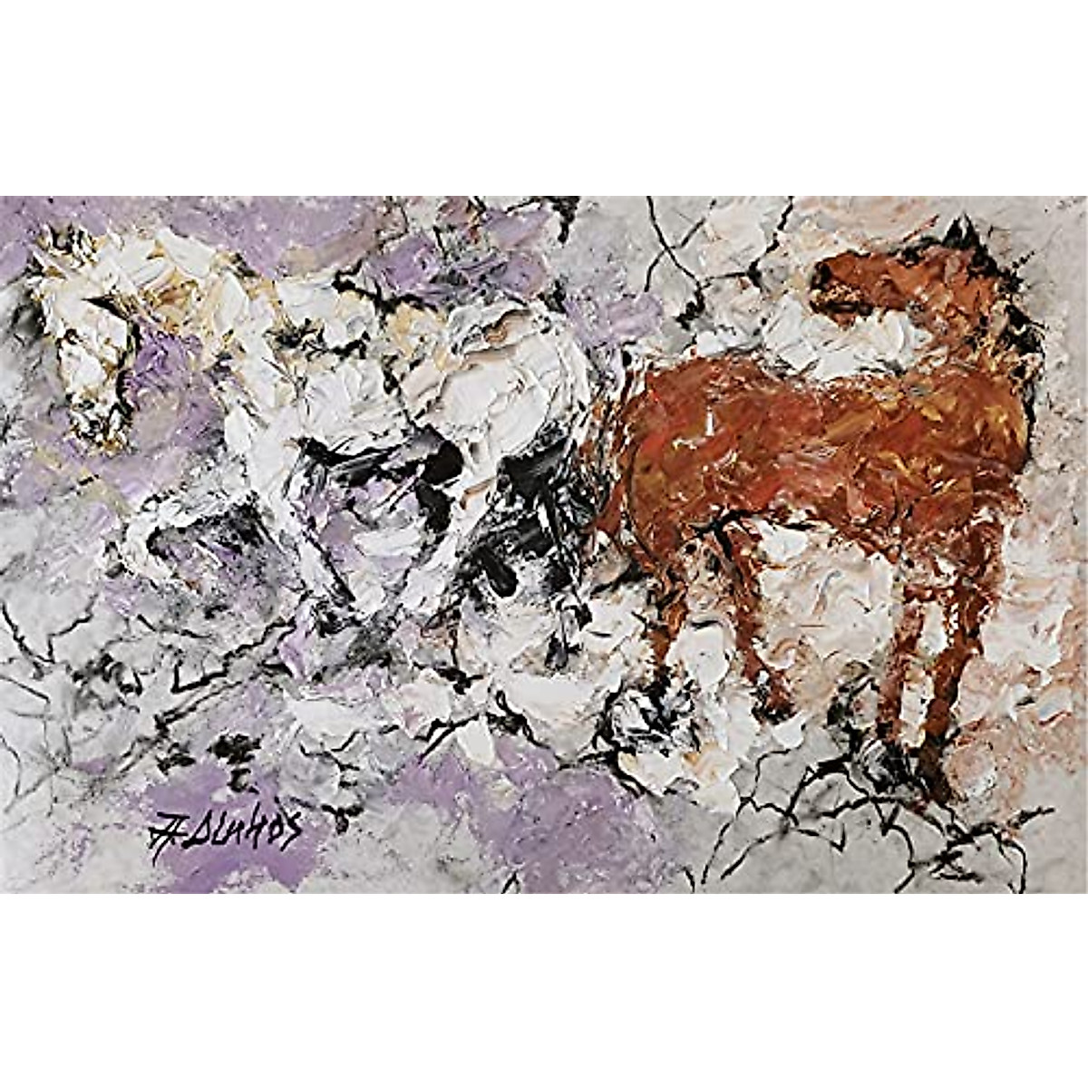 SOLD The Lone Stars, Horses By Internationally Renowned Artist Andre Dluhos