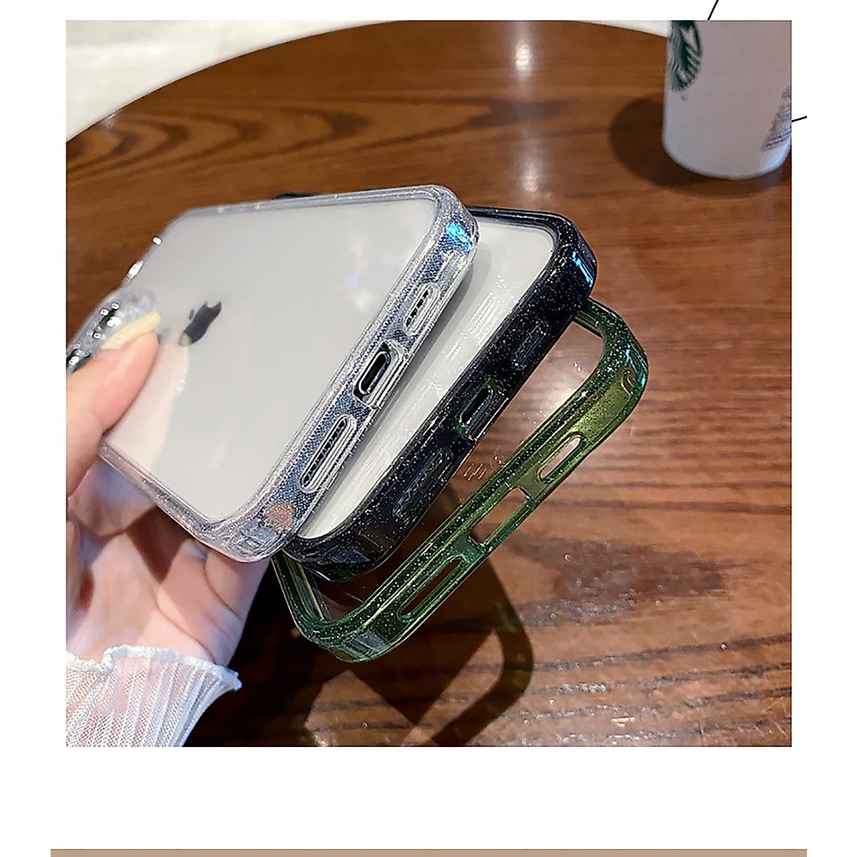 Eiyikof for iPhone 14 Pro Max Case with Bling Camera Lens Protector Cover Cute Sparkly Diamond Slim Clear Back & Glitter Bumper Silicone Shockproof Protective Case for Girls Women-Pink