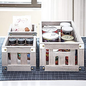 Home Zone Living Wood Storage Crate for Organization and Storage, 3 Pack, Brown