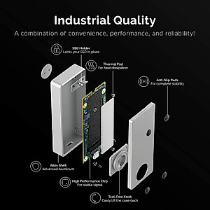 SABRENT Thunderbolt 3 Certified M.2 NVMe SSD Tool Free Solid Aluminum Enclosure (EC-T3NS)
