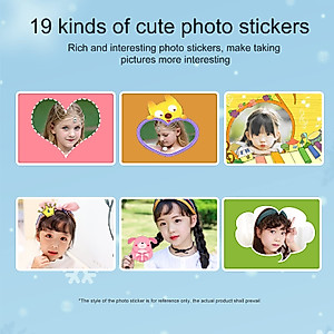 ADBEN Portable Children Instant Thermal Print Camera 2.4 Inch Screen 1080P Digital Camera Photo Selfie 1080P FHD Video Thermal Inkless Printing 3 Rolls White Print Paper Learning Toy Birthday Gift for