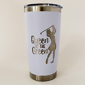 Queen of the Green 20oz Golf Tumbler (White)