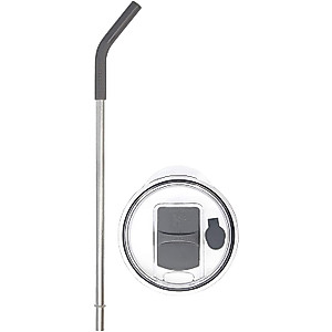 HYDRAFLOW Capri - 20oz Tumbler with Straw - Triple Wall Vacuum Insulated Tumbler - Insulated Smoothie Cup - Stainless Steel Tumbler - Reusable Tumbler with Lid - (Powder White)