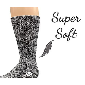 Sierra Socks Thick Hiking Wool Socks, Gift for Father (Charcoal, Large)