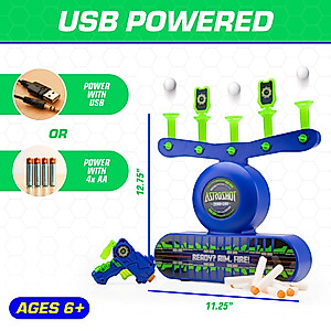 USA Toyz AstroShot Zero GSX Shooting Games for Kids - Nerf Compatible Glow in The Dark Floating Ball Targets for Shooting with Foam Blaster Toy Gun, 10 Floating Ball Targets, and 5 Flip Targets