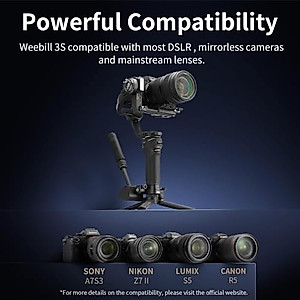 Zhiyun Weebill 3S Gimbal Stabilizer for DSLR and Mirrorless Camera, Professional Video Stabilizer for Sony Canon Nikon Panasonic Fujifilm Built-in LED Fill Light Support PD Fast Charge