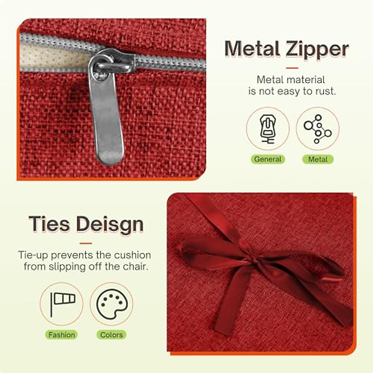 RULAER 30×14×2.5inch Bench Cushions,Red Non-Slip Seat Cushions for Patio Furniture,70D Thickened Foam Indoor/Outdoor Bay Window Cushion