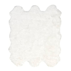 NuLOOM Deonna Faux Sheepskin Shag Area Rug, 5' 3" x 6', White