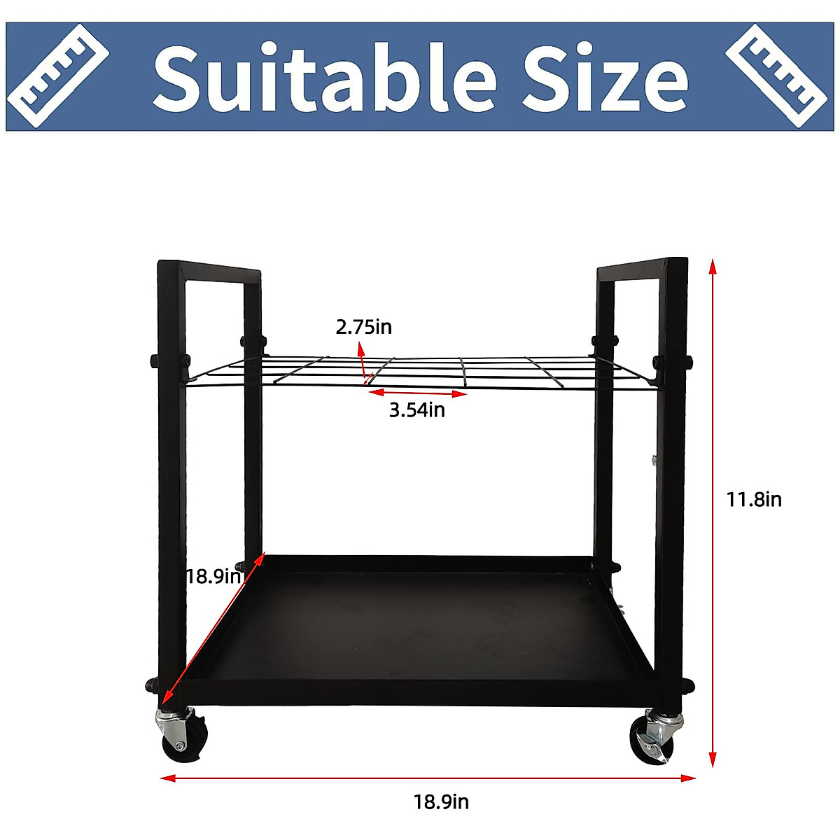 Blueprint Holder with Wheels，Metal Blueprint Storage（18.9 x18.9X 11.8 inches），20 Slots Vinyl Roll Holder with 20 Large Labels