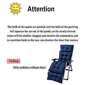 SEAHOME Chaise Lounge Chair Cushions Long Bench Cushion for Outdoor Furniture, All Weather Replacement Indoor Outdoor Padded Recliner Chair Cushion with Non-Slip Back Elastic Sleeve (Navy Blue)