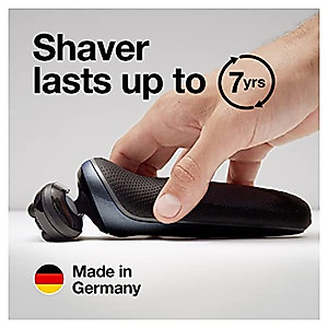 Braun Electric Shaver for Sensitive Skin, Wet & Dry Shave, Series 6 6075cc, With Beard Trimmer, Clean & Charge SmartCare Center, and Leather Travel Case, Rechargeable, Black