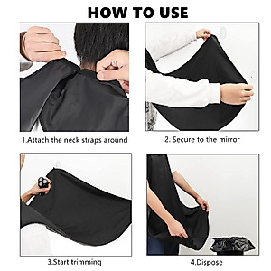 Beard Bib Apron for Shaving, Hair Catcher for Trimming,Christmas Stocking Stuffers for Men, Gifts for Men Him Dad husband