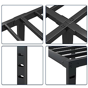 Vengarus Metal Bed Frame California King, Heavy Duty Bed Frames No Box Spring Needed for Mattress Foundation, Noise Free, Easy Assembly