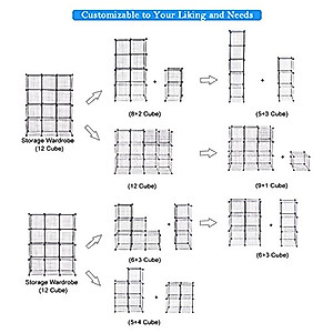 Tangkula Metal Wire Cube Storage, 8-Cube Stackable Free Standing Cubby Storage Organizer Shelf, Modular Shelving Grids, DIY Bookcase Closet Wardrobe Organization Storage Cubes
