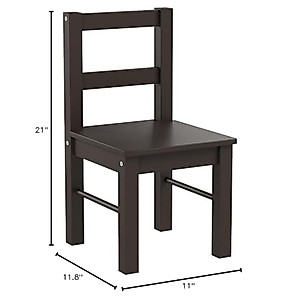 UTEX Child's Wooden Chair Pair for Play or Activity, Set of 2, Espresso …