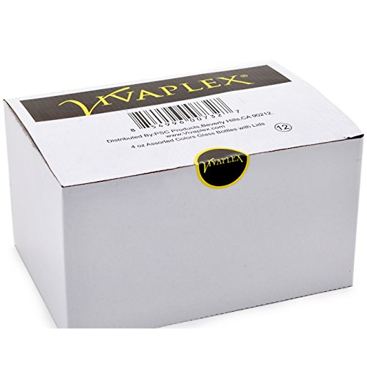 Vivaplex, 12, Assorted Colors, 4 oz Glass Bottles, with Lids