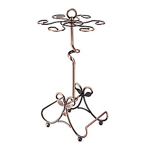 YFQHDD Goblet Holder Wine Bottle Cup Rack Wine Glass Cup Standing with 6 Hooks Stainless Steel Hanging Drinking Glasses Decoration