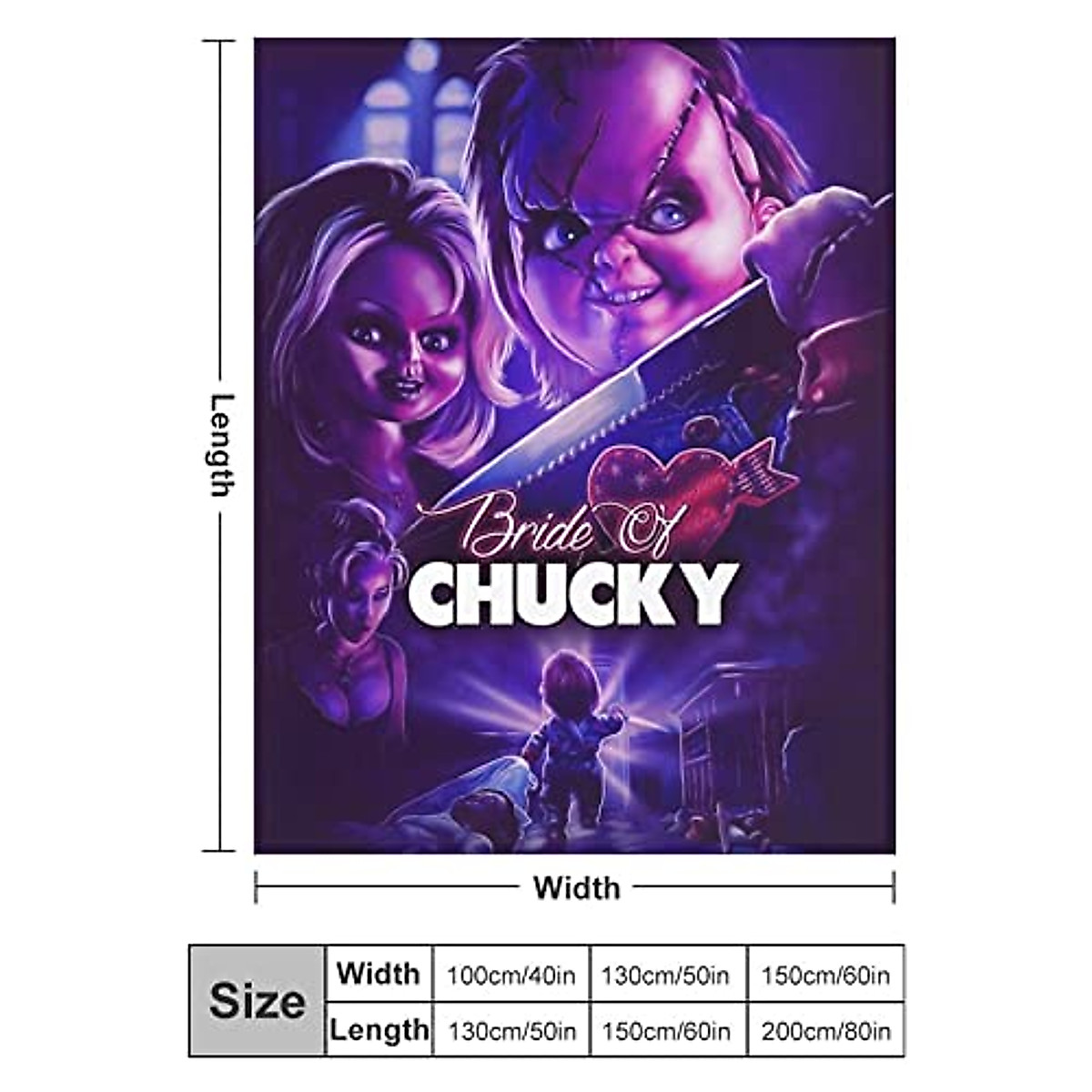Chucky Soft Flannel Blanket Horror Movie Throw Blanket All Season Air Conditioner Blanket for Couch Bed Sofa 40"x50"