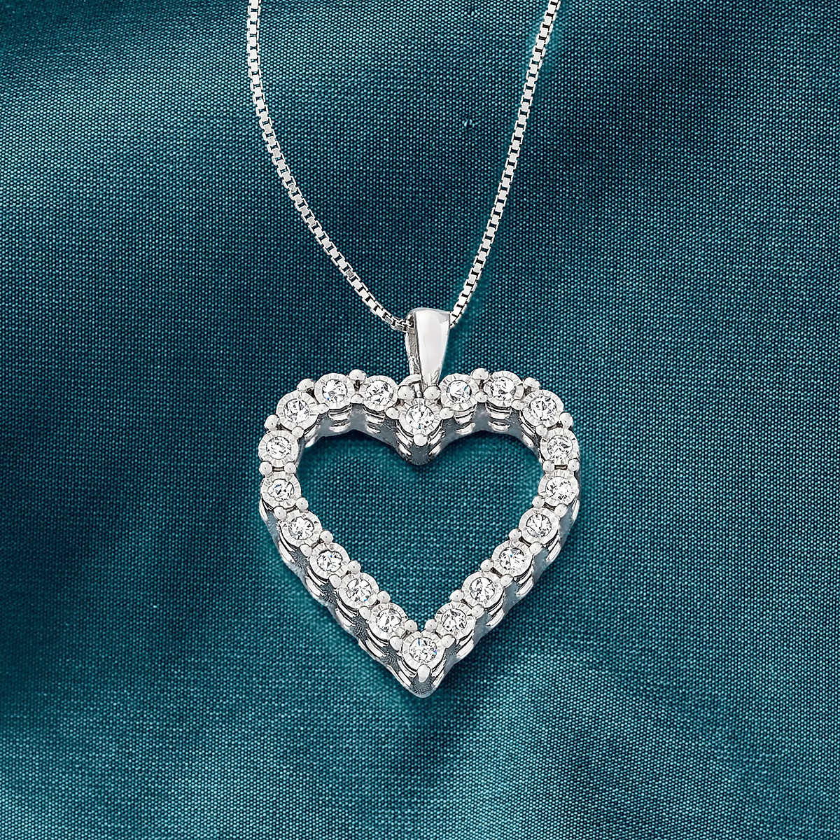 Ross-Simons 0.30 ct. t.w. Diamond Heart Pendant Necklace