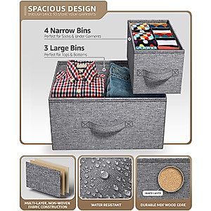 Sorbus Dresser with 7 Drawers - Chest Organizer Tower Unit with Steel Frame, Wood Top, Easy Pull Fabric Bins - Storage Furniture for Bedroom, Hallway, Closet & Office Organization