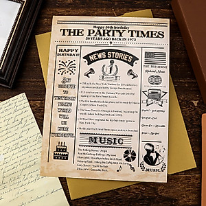 TOYMIS Happy 50th Birthday Cards for Mom Dad, Back to 1973 Retro Happy Birthday Card for Women Funny Creative Birthday Cards for Men Extra Large Birthday Cards for Friend