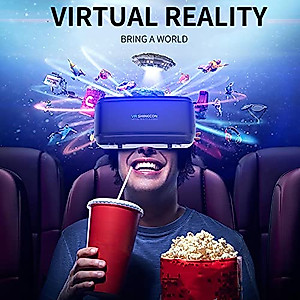 3D HD VR Glasses, 360° Panoramic View, Soft and Comfortable, Support Myopia Users Below 400 °, Suitable for The Current Smart Phone, 4.7-6.5 Inch Mobile Phone