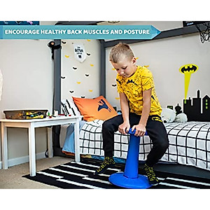 Studico ActiveChairs Kids Wobble Chair, Flexible Classroom Seating Improves Focus, Posture & Helps ADHD/ADD. Get The Wiggles Out, Active Fidget Desk Chairs, Pre-Teen 17.75" Stool, Ages 7-12, Blue