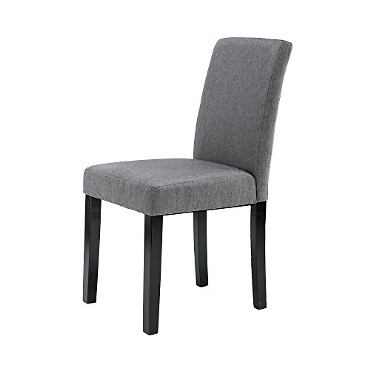 NOBPEINT Urban Style Solid Wood Fabric Padded Parson Chair, Grey, Set of 2