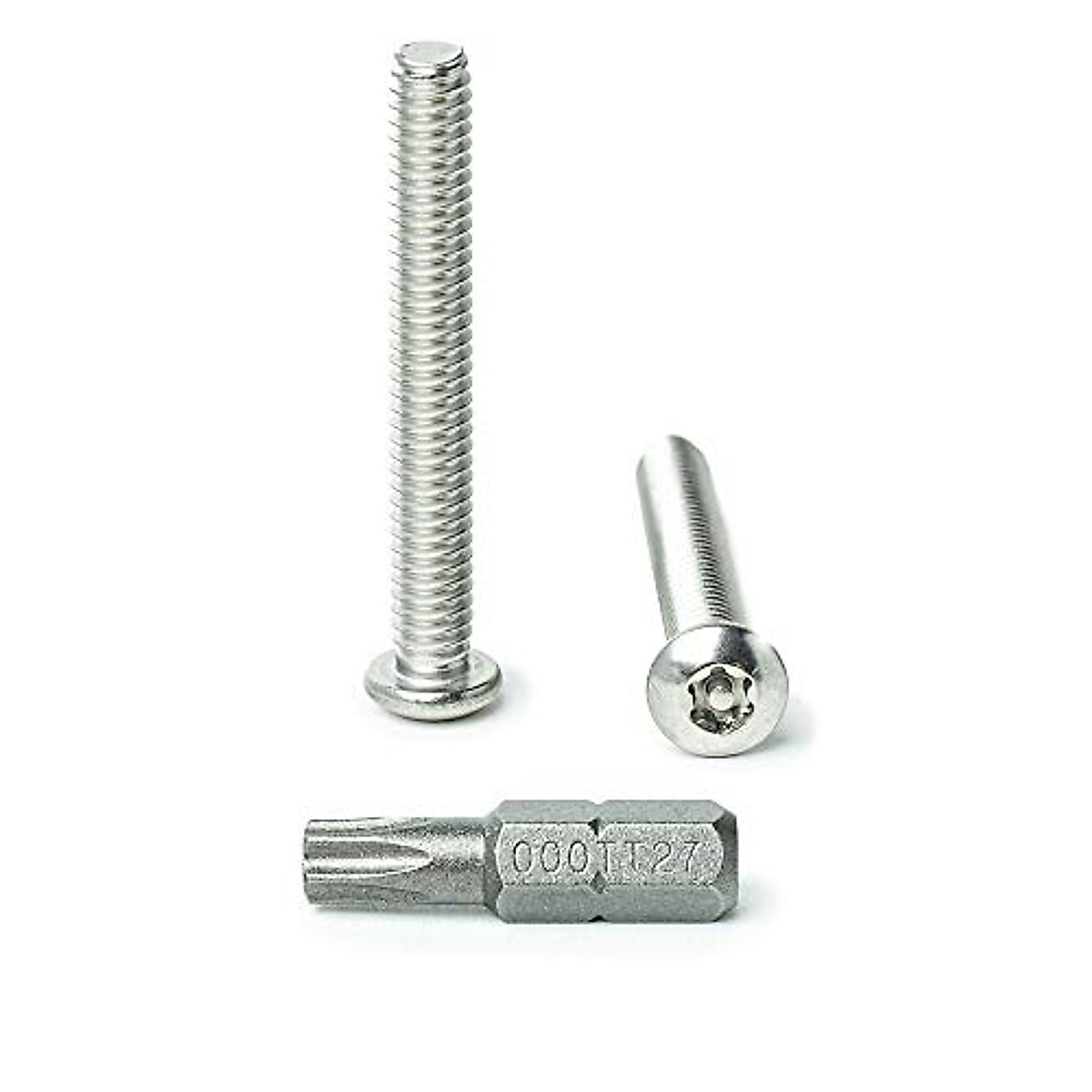 1/4-20 x 2" Button Head Torx Security Machine Screw Bolt, Includes bit, Fully Threaded, 18-8 Stainless Steel Tamper Resistant, Qty 15 by Bridge Fasteners