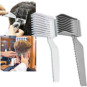2PCS Fade Combs Barber Combs Professional Hair Cutting Comb Heat Resistant Comb Curved Positioning Flat Top Comb Barber Supplies, Design Barber Fade Combs, for Travel, Home, Hair Salon