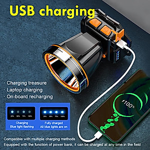 PINSAI High Power LED Headlamp Super Bright Adult Motion Sensor Headlight Spotlight Waterproof Rechargeable Outdoor Hunting Light Flashlight Portable Head lamp for Fishing Camping Hiking