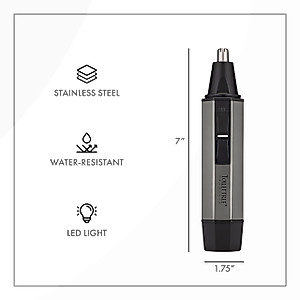 ToiletTree Products Water Resistant Heavy Duty Steel Nose Trimmer with LED Light, 2 Pack