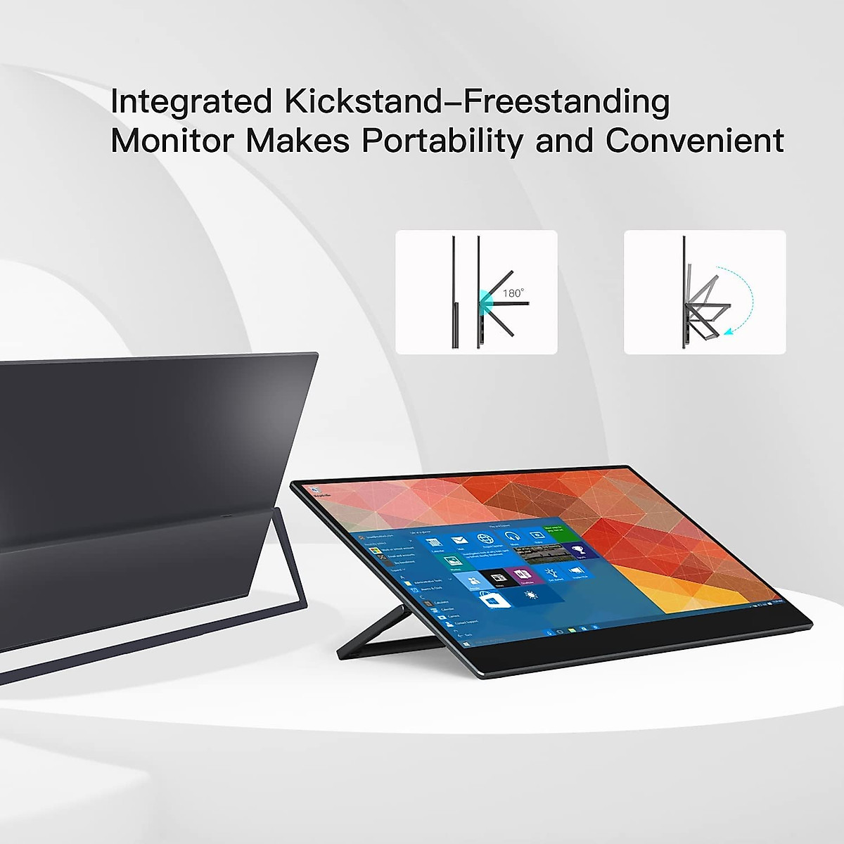 Virzen 15.6" Portable Touchscreen Monitor with Kickstand 1080P Mini HDMI Compatible with Phone Laptop Computer Switch