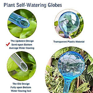 Plant Watering Globes, 10pcs Plastic Plant Automatic Water Bulbs Flower Self Feeder Balls Irrigation Device Auto Waterer Planter Insert Stakes for Indoor Outdoor Garden Potted While Away on Vacation