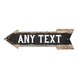 Any Text Any Name Initial Customize Personalize Left Arrow Man CAVE Street Sign Chic Rustic Street Plate Sign Bar Cafe Restaurant Shop Home Man cave Decor Gift Sign