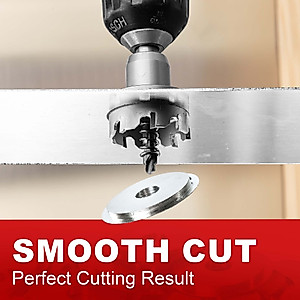 EZARC Carbide Hole Saw Heavy Duty, Hole Cutter for Stainless Steel, Sheet Metal 15/16" 24mm