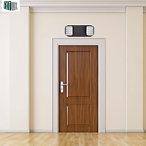 EXITLUX 1 Pack Blacks Emergency Lights with Backup Battery,Two Head Adjustable Fire Commercial Emergency Light Fixture-UL Listed-120/277VAC-Led Emergency Exit Lights Fixtures for Business.