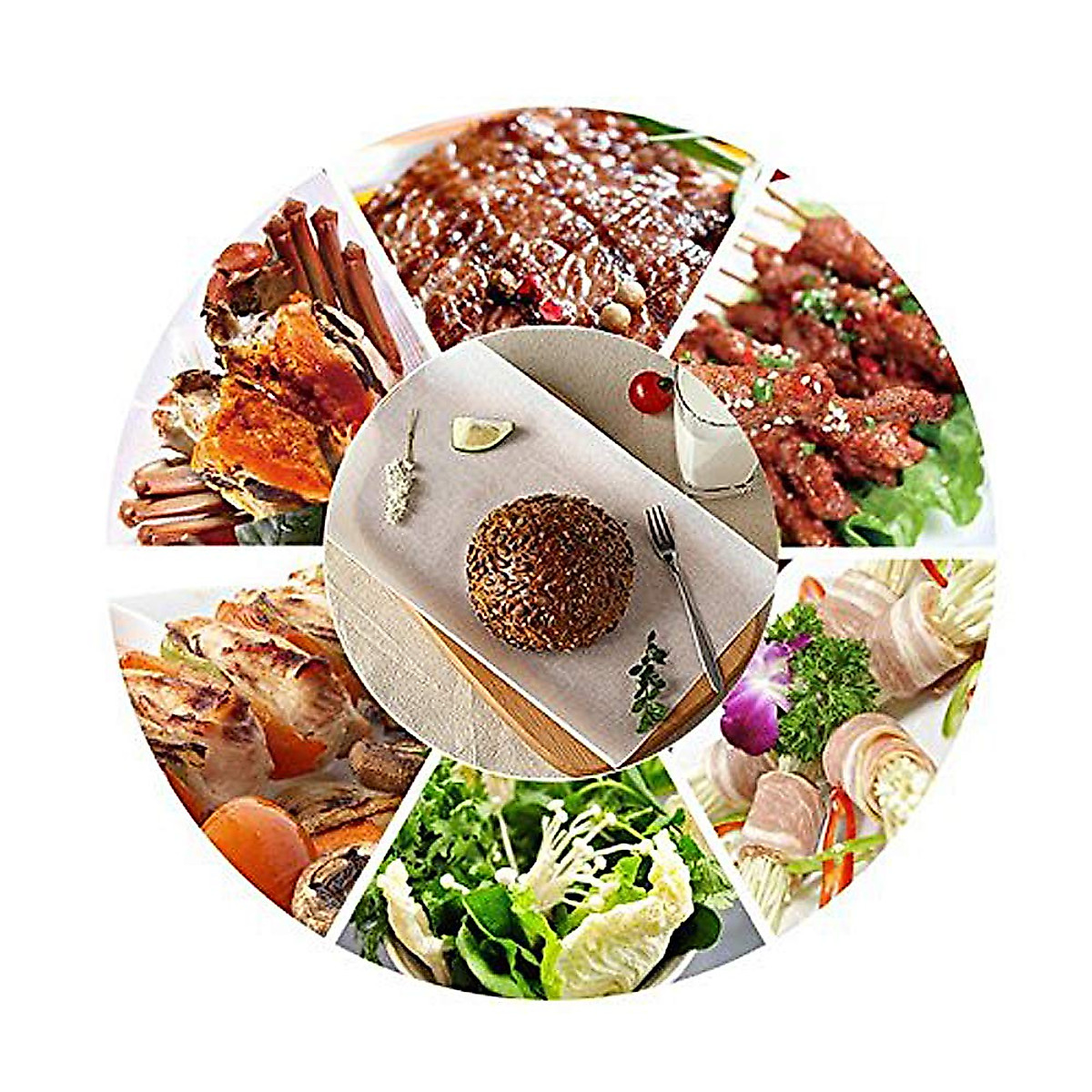 MOTZU 144 Pack 8 inch Air Fryer Lining, Bamboo Steamer Liner, Pre-Cut Non-Stick Parchment Paper Round Sheets for Separating Frozen Patty, Steaming Basket, Baking, Cooking Fried Food, Tortilla Press