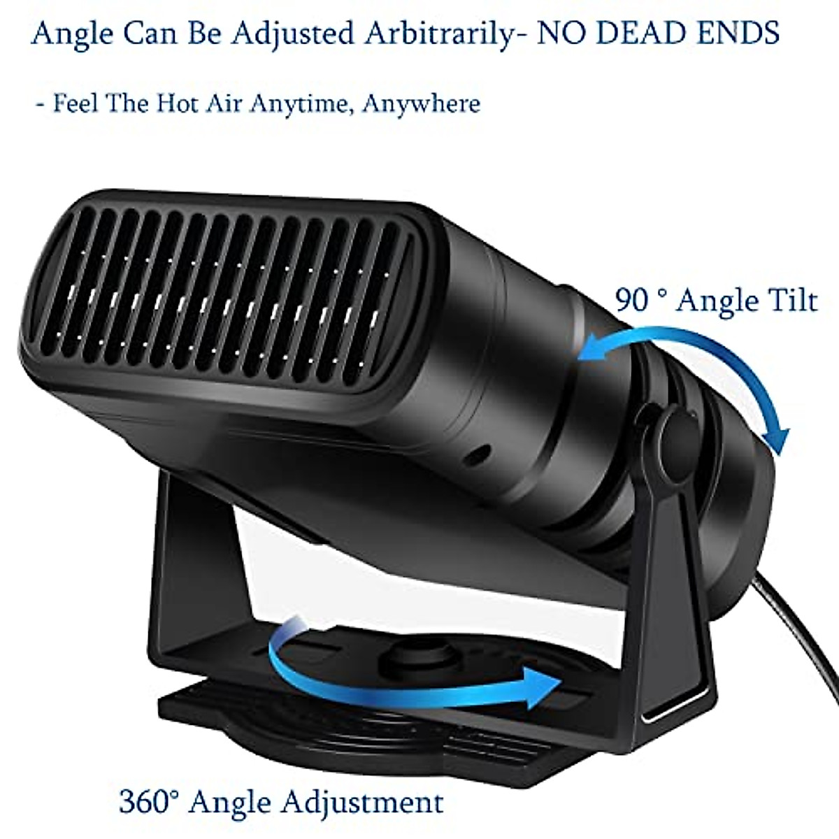 2023 Upgraded 12V Car Heater, YYoomi 150W Electronic Auto Defrost Defogger, 2 in 1 Portable Heating/Cooling Fan for Truck, 3-Outlet, Plug Into Cigarette Lighter, 360 Degree Rotary