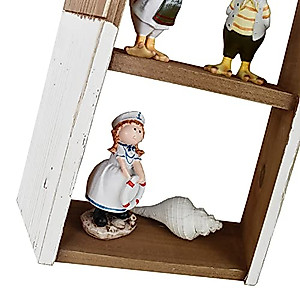 K KILIPES Nautical Wood Lighthouse Shelf Decor, Wall Mounted Hanging Light House Shelf for Beach Theme Bathroom Living Room Home Decor