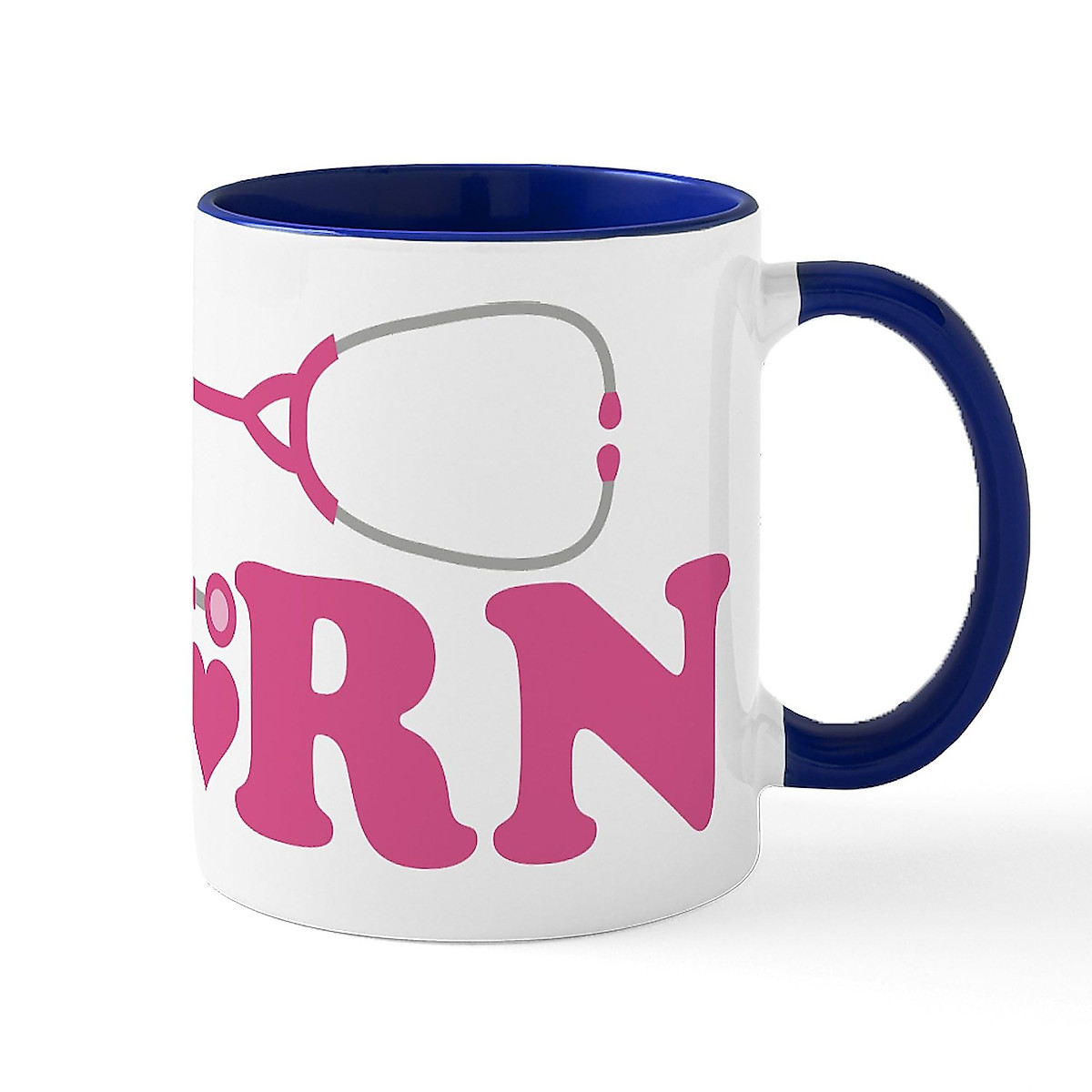 CafePress Heart RN Stethoscope Mug Ceramic Coffee Mug, Tea Cup 11 oz