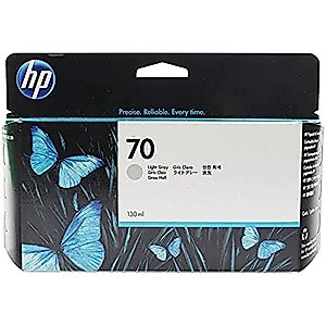 HP 70 Light Gray 130-ml Genuine Ink Cartridge (C9451A) for DesignJet Z5400, Z5200, Z3200, Z3100 & Z2100 Large Format Printers - Light Gray Printhead