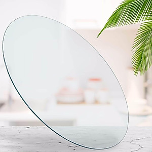 Btikita 28" Tempered Glass Table Top Round Transparent Table Surface 1/4" Thick Flat Polished Edge Multipurpose for Home Office Glass Countertop (28 inch)