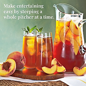 The Republic of Tea – Ginger Peach Black Iced Tea Bags, 8 Large Quart-Sized Iced Tea Pouches, Naturally Caffeinated