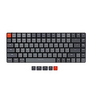 Keychron K3 75% Layout Bluetooth Wireless Mechanical Keyboard, Ultra-Slim 84 Keys/USB C/White Backlit/Low Profile Gateron Brown Switch/N-Key Rollover, Gaming Keyboard for Mac Windows, Version 2