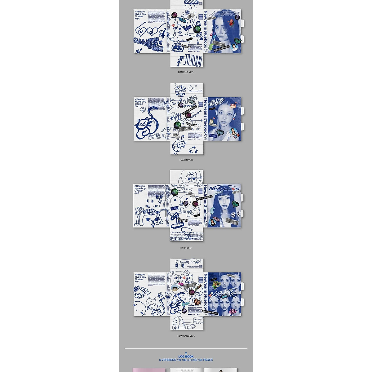 DREAMUS NewJeans New Jeans 1st EP Album Bluebook Version CD+Mini Poster On Pack+Log +Pin-up Book+Phoning Manual Book+ID Card+Sticker Pack+Photocard+Tracking Sealed (MINJI Version)