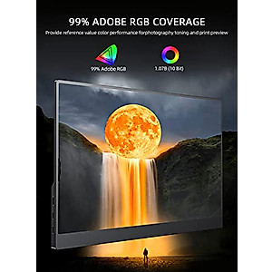 UPERFECT Portable Monitor 15.6 inch QLED Q1 1080P USB C Second Monitor Mini HDMI Travel Monitor 100% DCI-P3 10 Bit 500 Nits w/Smart Cover & Speakers, External Monitor for Laptop PC Phone PS4